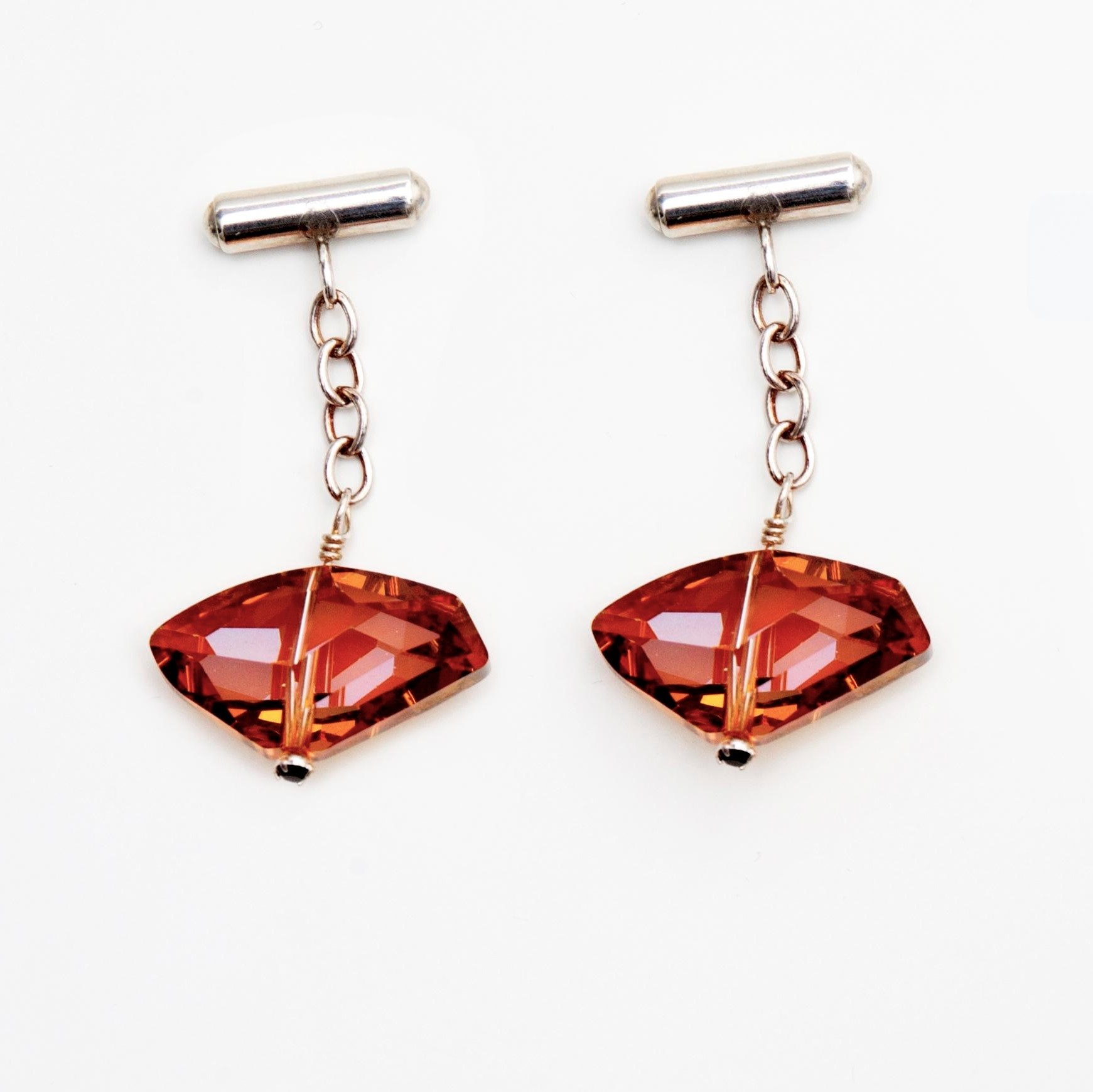 Copper Crystal Cufflinks – Lotus Blue